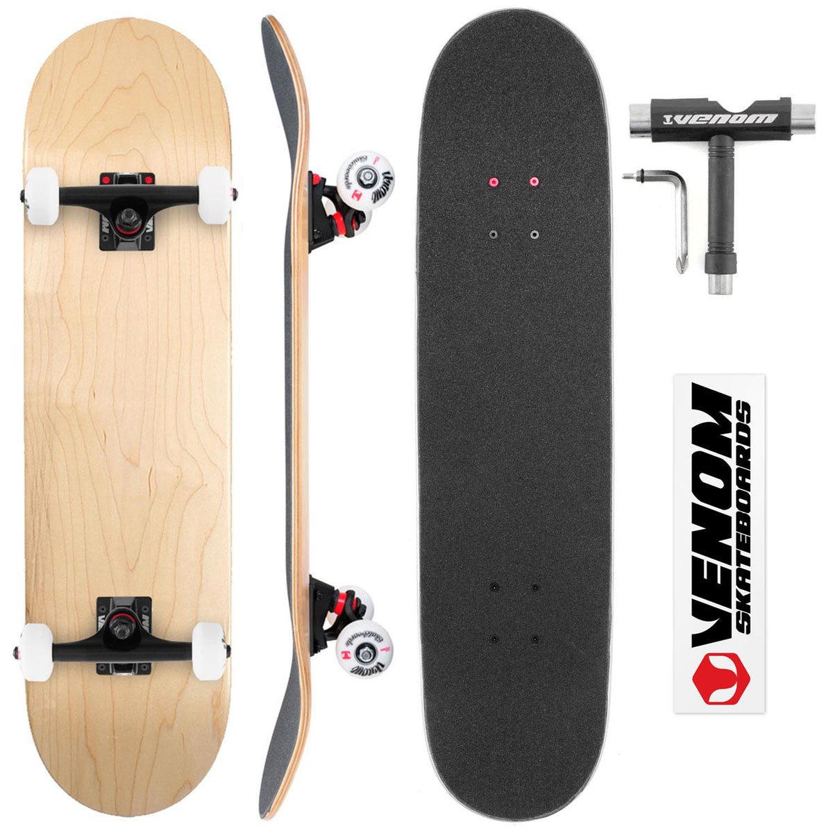 Venom Core Complete Built Skateboard - Natural/Black - 8.125 – Venom ...
