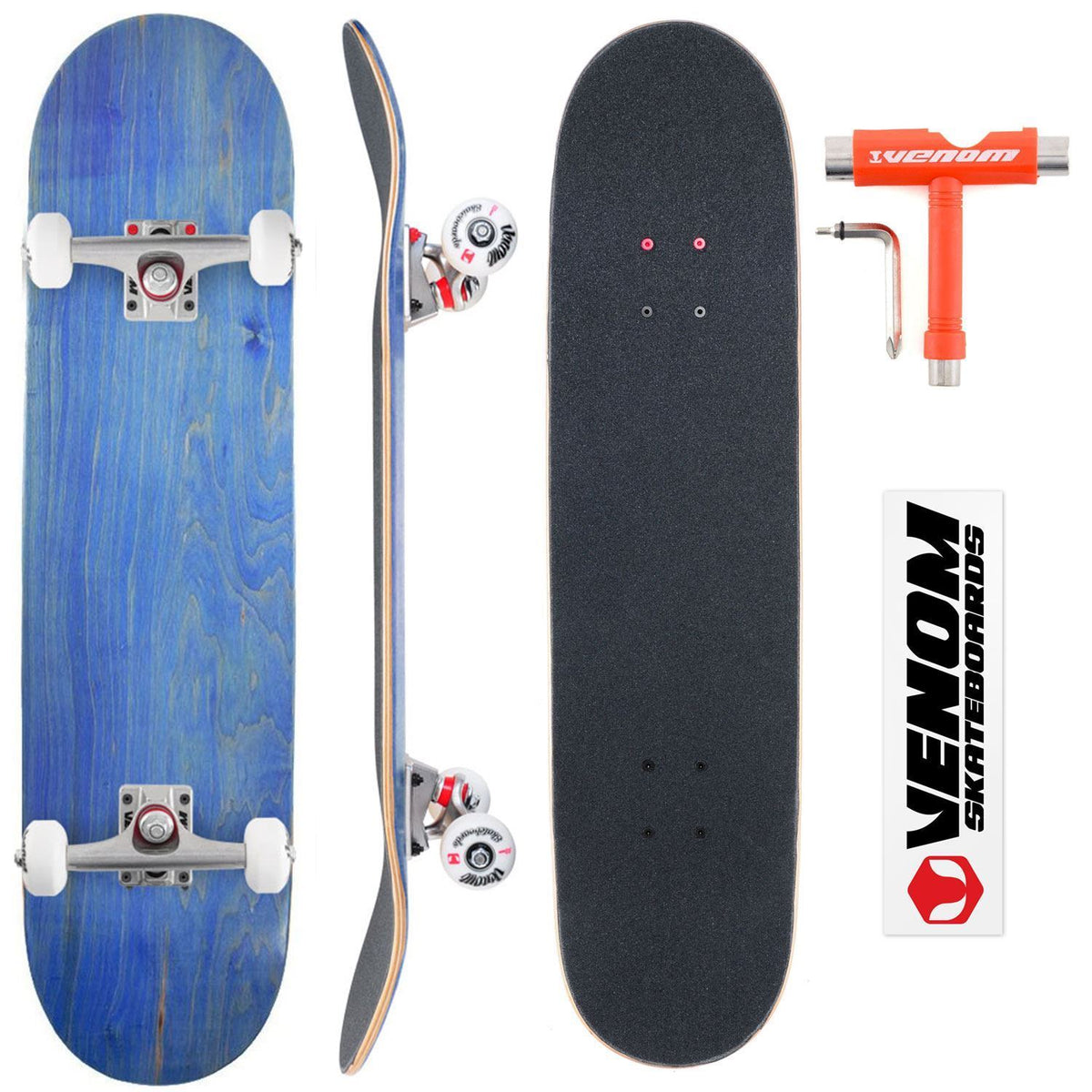 Venom Core Complete Built Skateboard - Blue/Raw - 8.25 – Venom Skateboards